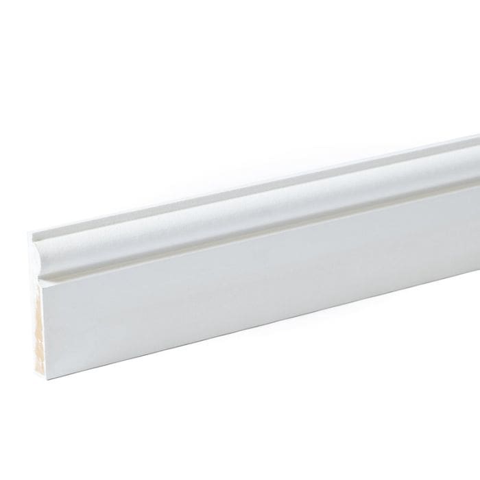MDF Torus White Primed Skirting 5.4m x 94mm x 14.5mm - Kelvin Timber